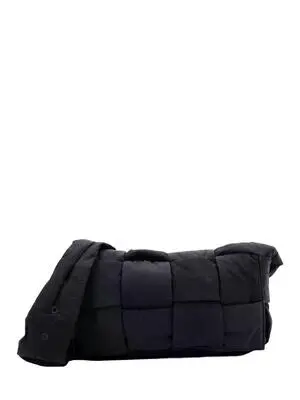 Bottega Veneta Padded Tech Cassette Intrecciato Nylon Crossbody Bag - Black