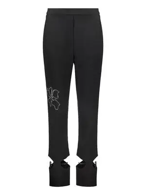 ELLERY Crystal Embellished Cut-out Trousers - Black