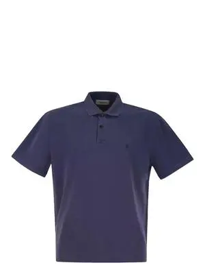 Premiata Embroidered-logo Polo Shirt - Blue