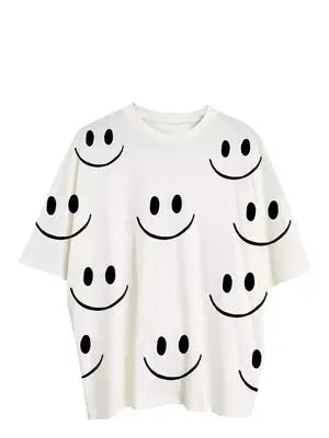 QUILLATTIRE Off Smiley Face T-shirt - White