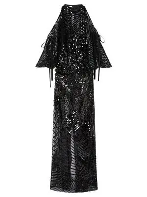 Emilio Pucci Embellished Sequined Maxi Dress - Black