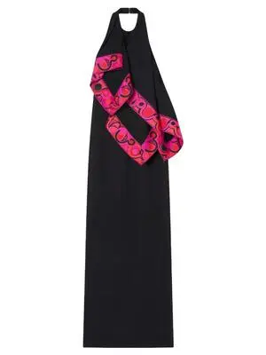 Emilio Pucci Printed Ruffle Detail Georgette Dress - Black