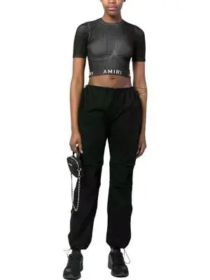 Amiri Logo-print Seamless Performance Top - Black