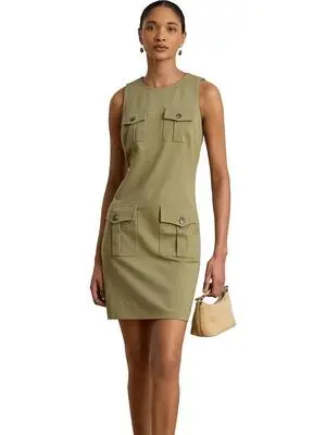 Ralph Lauren Sleeveless Utility Pocket Sheath Dress - Light Agave