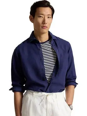 Ralph Lauren Classic Fit Linen Shirt - Newport Navy