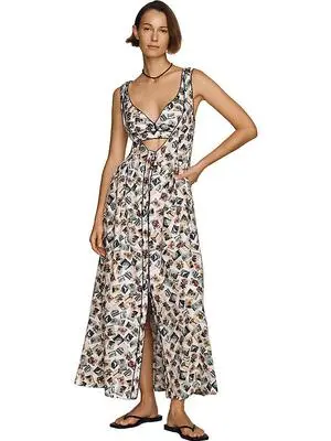 Maeve Cutout A-line Dress - Neutral Pattern