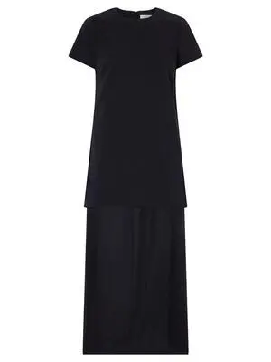 LA LIGNE Crepe And Chiffon Maxi Dress - Black