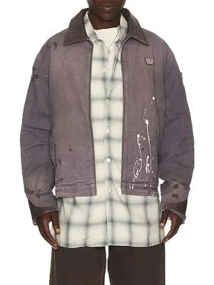 MISBHV 1997 Paint Splatter Canvas Work Jacket - Graphite