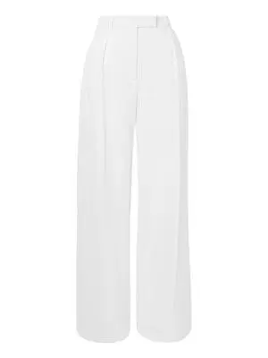 16Arlington Wide-leg Pleated Trousers - White