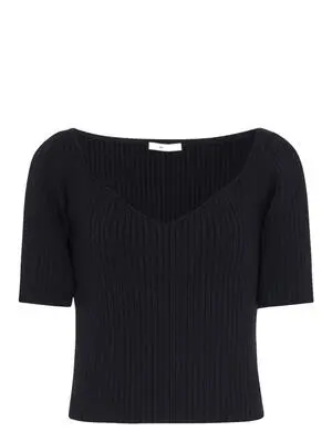 THE ROW The Row Short-Sleeved Sweater With Heart-Shaped Neckline