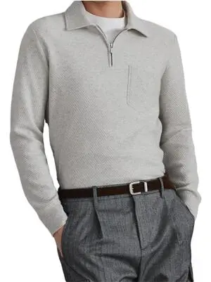 Brunello Cucinelli Cashmere Polo Shirt - Fog