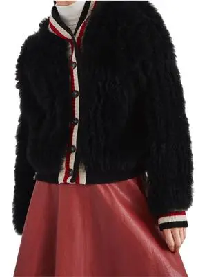 Brunello Cucinelli Shearling Bomber Jacket - Black