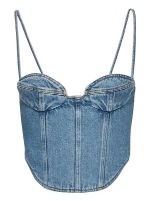 Magda Butrym Denim Corset Top - Blue