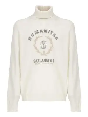 Brunello Cucinelli Long-sleeved Turtleneck Sweater - White