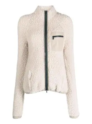 Brunello Cucinelli Brunello Cucinelli High-Neck Zip-Up Fleece Jacket Nude