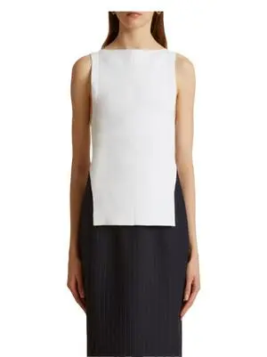Khaite Crewneck Sleeveless Tank Top - White