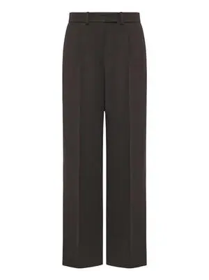 THE ROW Belted Wool Pants - Brown