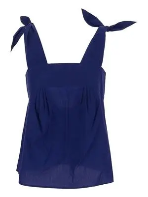 See By Chloé Sleeveless Top With Knotted Shoulder Straps - Blue