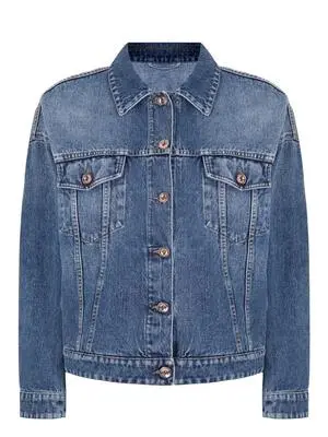 Brunello Cucinelli Long Sleeve Denim Jacket - Blue
