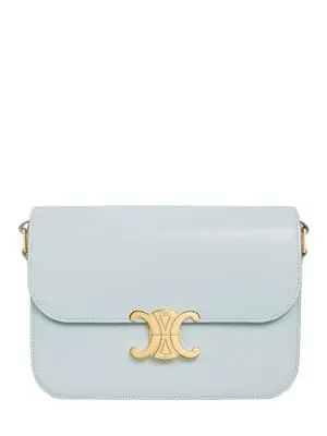 Celine Celine Classique Triomphe Bag In Shiny Calfskin Blue