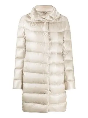 Herno Padded High-neck Long Coat - White