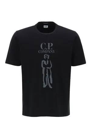 C.P. COMPANY Logo-print Cotton T-shirt - Black