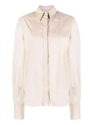 BRUNELLO CUCINELLI Brunello Cucinelli Semi-Sheer Long-Sleeve Blouse