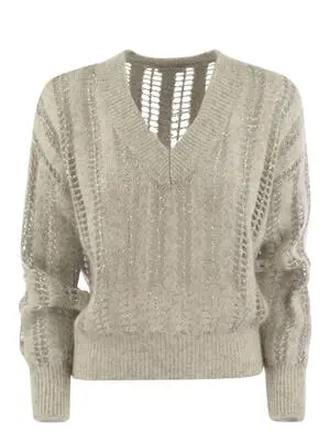 Brunello Cucinelli V-neck Sweater - Nude