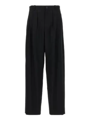 THE ROW Straight-leg Pleat-detailed Trousers - Black