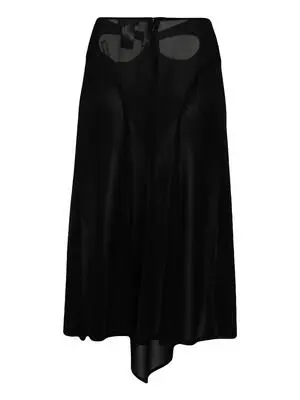 MUGLER M Hollow Mid-length Skirt - Black