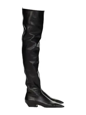 KHAITE Khaite Marfa Square Toe Knee-High Boots