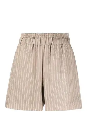 Brunello Cucinelli Striped Cotton-blend Shorts - Nude