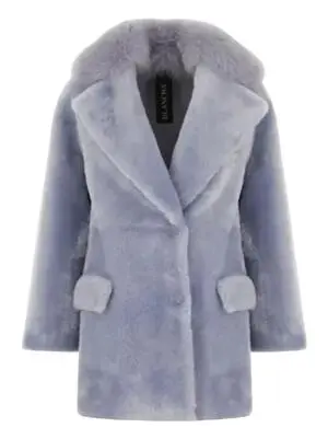BLANCHA Long-sleeved Fur Coat - Purple