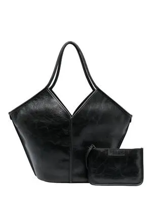 Hereu Calella Distressed Leather Tote Bag - Black