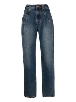 Brunello Cucinelli Fade Effect Straight Denim Trousers - Blue