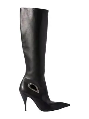 Off-White Crescent Pointed-toe Boots - Black