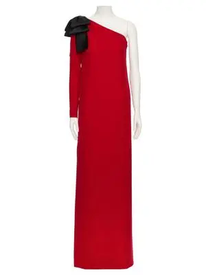 Valentino Garavani One-shoulder Bow Maxi Dress - Red