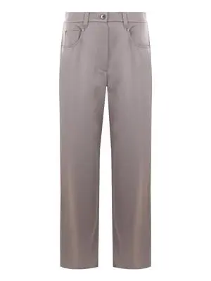 Brunello Cucinelli Embellished Wide-leg Trousers - Grey