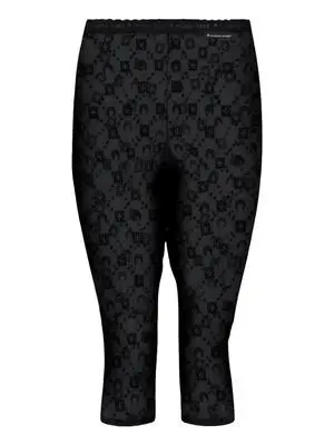MARINE SERRE Monogram Mesh Capri Pants - Black