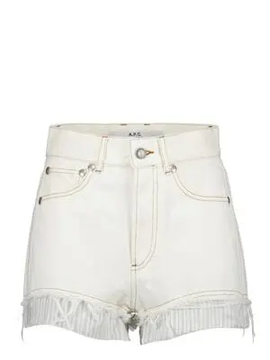 A.p.c. Versailles Layered Denim Shorts With Raw Edge Hem - White
