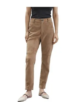 Brunello Cucinelli Cropped Suede Trousers - Brown