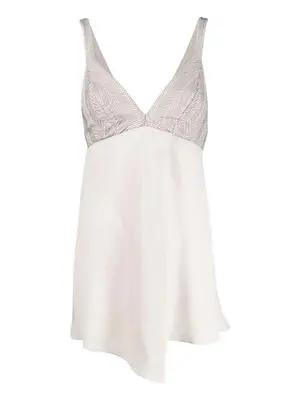 Brunello Cucinelli V-neck Sleeveless Sling - White