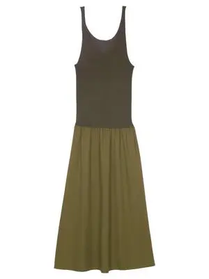 THE FRANKIE SHOP Iliya Drop-waist Maxi Dress - Olive