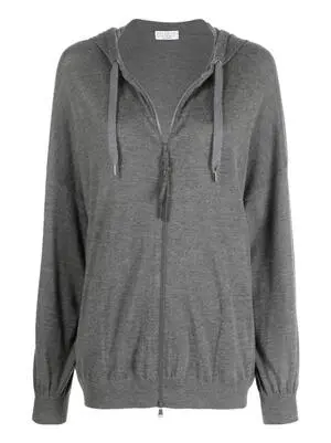 Brunello Cucinelli Hooded Zip-up Cardigan - Gray