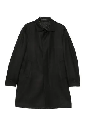 Tagliatore Long-sleeved Trench Coat - Black