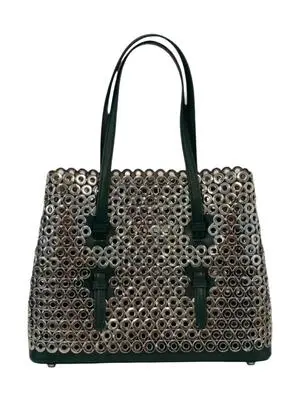Alaïa Metal Studded Tote Bag - Green