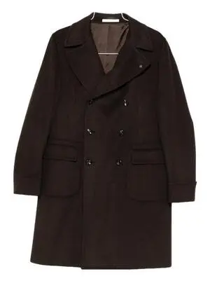 Tagliatore Long-sleeved Double-breasted Coat - Black