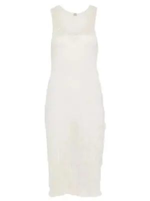 TOTEME Crinkled Midi Dress - Neutral Color