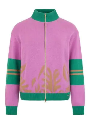 Herno Zip Floral-pattern Cardigan - Purple