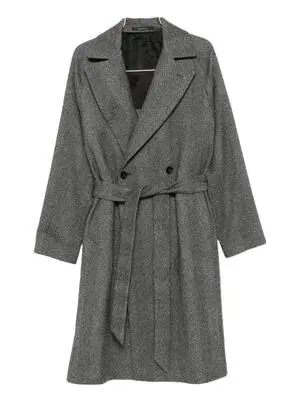 Tagliatore Double-breasted Herringbone Coat - Gray